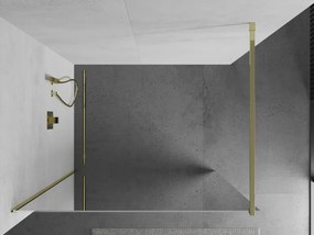 Mexen Kioto sprchová zástěna 140x200 cm 8 mm, zlatý profil, sklo efekt zrcadla, 800-140-101-50-50