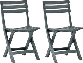 vidaXL Skládací zahradní židle 2 ks plast [48789] Barva: Bílá