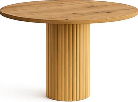 NW Kulatý jídelní stůl NESTORIO 4, 110 cm Barva/ dekor: Dub Artisan, Barva nohy stolu: Zlatá