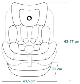 Lionelo - Autosedačka se základnou otočná LAVENDER i-Size 76-150 cm Beige Latte