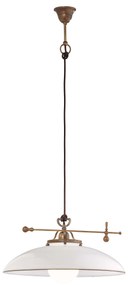 Il Fanale 080.10.OV Country, rustikální závěsné svítidlo z mosazi a benátského skla, 1x15W LED E27, prům. 49cm