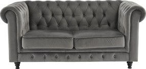 XXXLutz POHOVKA CHESTERFIELD, dřevo, textil, šedá, černá Xora - Pohovky - 000239009101