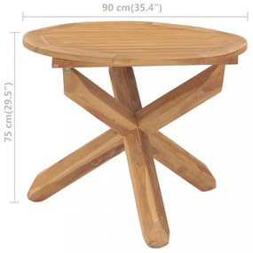 Zahradní jídelní stůl teak Dekorhome 90 cm