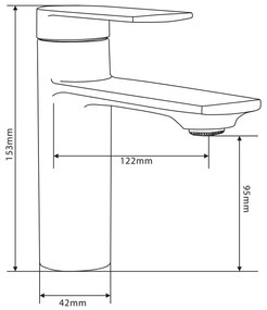 Mexen ZERO - umyvadlová baterie, Černá,71100-70