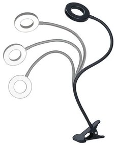 SOLIGHT LED stmívatelná stolní lampička s klipem, 300lm, nastavitelná teplota světla, USB, WO66-B