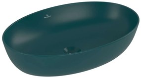 Villeroy & Boch Artis - Umyvadlo na desku 61x41 cm, bez přepadu, bez otvoru pro baterii, CeramicPlus, Teal 419861TE