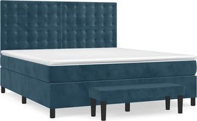 Box spring postel s matrací tmavě modrá 160x200 cm samet 3138095