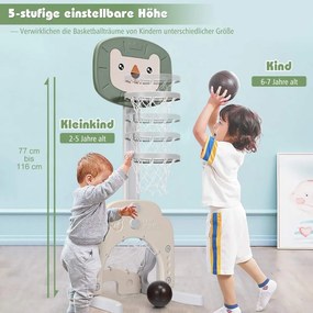 Costway 3-in-1 Sada basketbalových košů Batolecí basketbalový koš