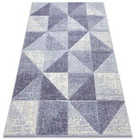 koberec FEEL 5672/17944 Trojúhelníky béžový/fialový velikost 140x190 cm | krásné koberce cz