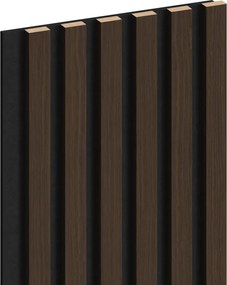 Mexen Lam-F, akustické stěnové lamely 275 × 30 cm, plstěný podklad 8 mm, technická dýha, ořech palisandrový, S105-275307-3015-021