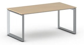 Kancelářský stůl PRIMO INSPIRE, šedostříbrná podnož, 1800 x 900 mm, bílá