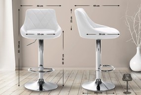 Barová židle Lazio umělá kůže chromovaná konstrukce – bílá