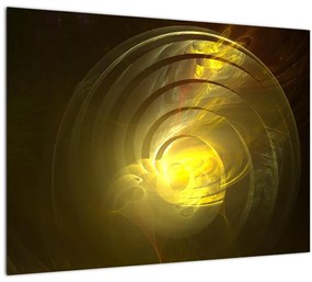 Obraz žluté abstraktní spirály (70x50 cm)