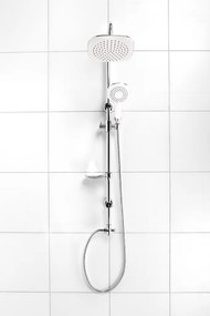 Invena Elea, sprchový sloup h-960 s ruční a hlavovou sprchou, chromová-bílá, INV-AU-82-001-M