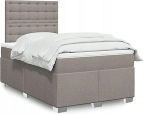 Box Spring Postel S Matrací Textil Taupe tlačítka 120 x 190 cm