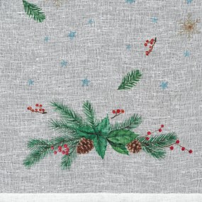 EUROFIRANY KRÁTKÁ VÁNOČNÍ ZÁCLONA NA POUTKÁCH XMAS1 30X150 CM VZOROVANÁ