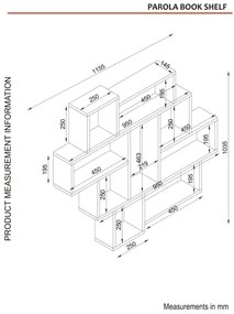 Nástěnná police PAROLA 103,5x115,5 cm bílá