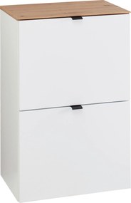 XXXLutz VYKLÁPĚCÍ BOTNÍK, bílá, dub artisan, 55/84/37 cm Voleo - Výklopné botníky - 002737045509