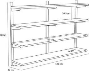 Patrová police v dekoru dubu v přírodní barvě 120 cm Long – Hübsch