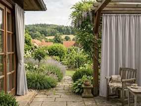 Zahradní závěs GARDIO voděodolný 150x220 cm, šedobéžový