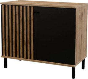 STO Komoda LONDON 2D, 100 cm Černá/Dub Votan
