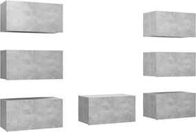 TV stolky 7 ks betonově šedé 30,5 x 30 x 60 cm dřevotříska 3079163