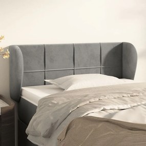Čelo postele typu ušák světle šedé 103x23x78/88 cm samet 3117186