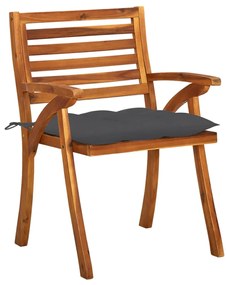 vidaXL Zahradní židle s poduškami 4 ks masivní akáciové dřevo