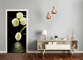 Fototapeta samolepící Bílé tulipány 95x205 cm