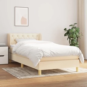 Box spring postel s matrací krémová 80 x 200 cm textil,  3127002