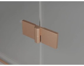 Mexen Lunar T, sklápěcí sprchový kout levý 110 x 110 cm, 8mm čiré sklo, profil měděná matná, 834T-110-110-65-00-L