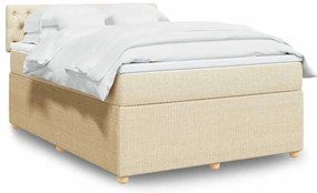 Box spring postel s matrací krémová 140x190 cm textil 3289763