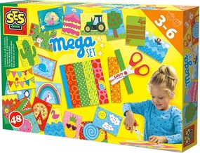 SES CREATIVE Vystřihování kreativní mega set s nůžkami v krabici 14617