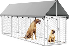 Venkovní psí kotec se střechou 400 x 100 x 150 cm 171497