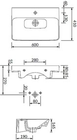 Cersanit - SET B280 LARA MILLE SLIM 60 (SKŘÍŇKA + UMYVADLO), Ořech, S801-319-DSM