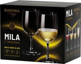BOHEMIA PRESTIGE MILA SKLENICE NA BÍLÉ VÍNO 250ML SADA 6KS