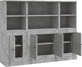 Příborníky 3 ks betonově šedé kompozitní dřevo 3185307