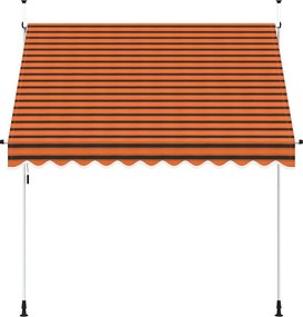 Ručně zatahovací markýza 250 cm oranžovo-hnědá 145837