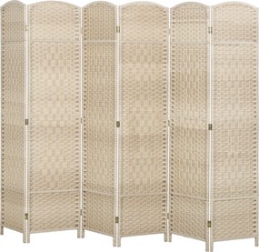 HOMCOM skládací dřevěný paraván se 6 panely, 270 × 180 cm, dub