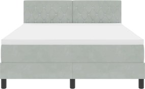 Postel s boxspringem s matrací Světle šedá 160 x 200 cm samet 3339116