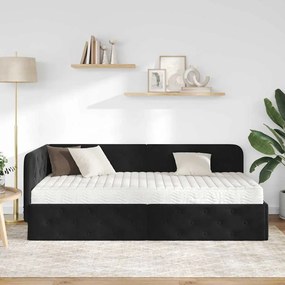 Rohový rám postele Černý 100 x 200 cm samet 3394097