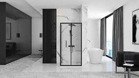 Rea Rapid Fold, sprchový kout se skládacími dveřmi 100x80cm, čiré sklo, černý profil, KPL-09904