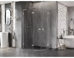 Mexen Lunar, L půlkruhový sprchový kout naklápěcí doleva 100 x 70 cm, 8mm čiré sklo, chromový profil, 833L-100L-070P-01-00