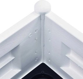 Vyvýšený záhon PP bílý 100 x 43 x 35 cm 313975