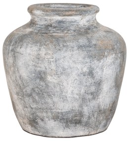 House Nordic Dekorativní váza z terakoty, starobylá světle šedá, Ø30x30 cm