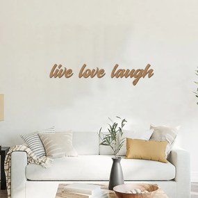 dřevo života Dřevěný nápis na zeď LIVE LOVE LAUGH Barevný vzor: Ořech, Velikost textu: 98x20