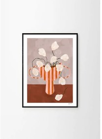 Plakát 30x40 cm White Flowers in Striped Vase – Frankie Penwill – The Poster Club