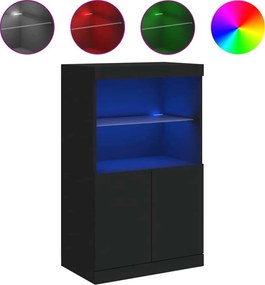 vidaXL Příborník s LED osvětlením 60,5 x 37 x 100 cm [836668] Barva: Bílá