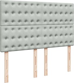 Box spring postel s matrací světle šedá 140x200 cm samet 3292370
