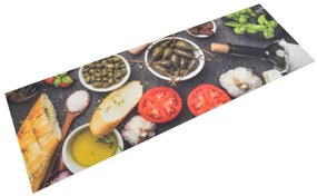 Kuchyňský koberec omyvatelný Víno a jídlo 60 x 180 cm samet 136553